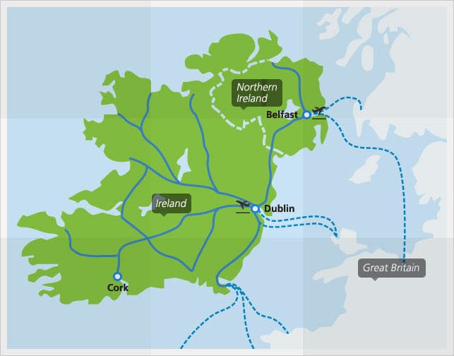 Irlanda de trem e rotas de trem | Eurail.com